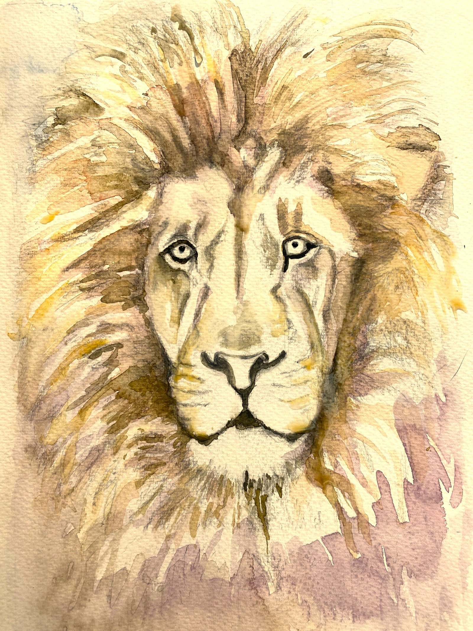 How to paint an expressive lion in watercolour