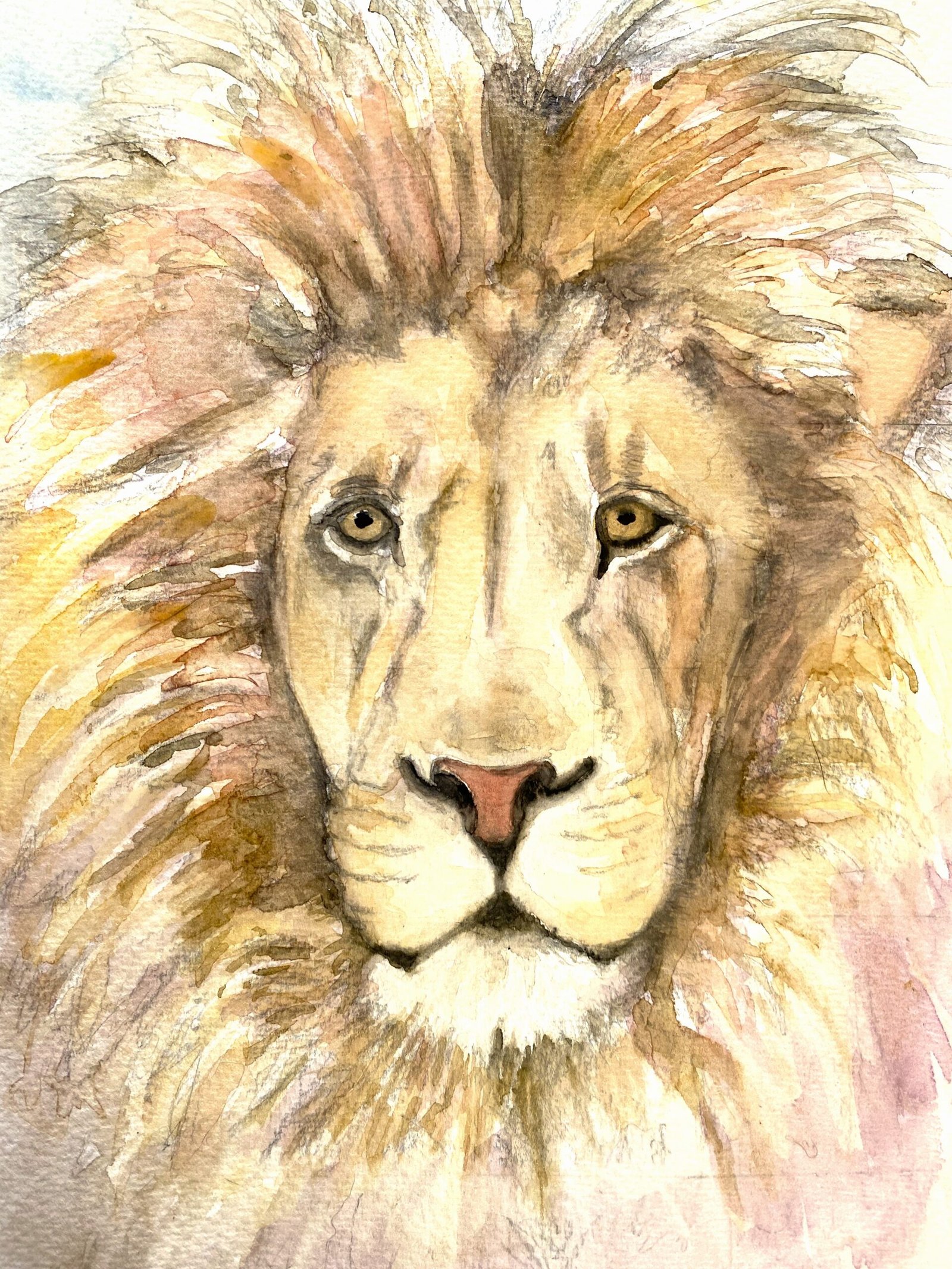 How to paint an expressive lion in watercolour